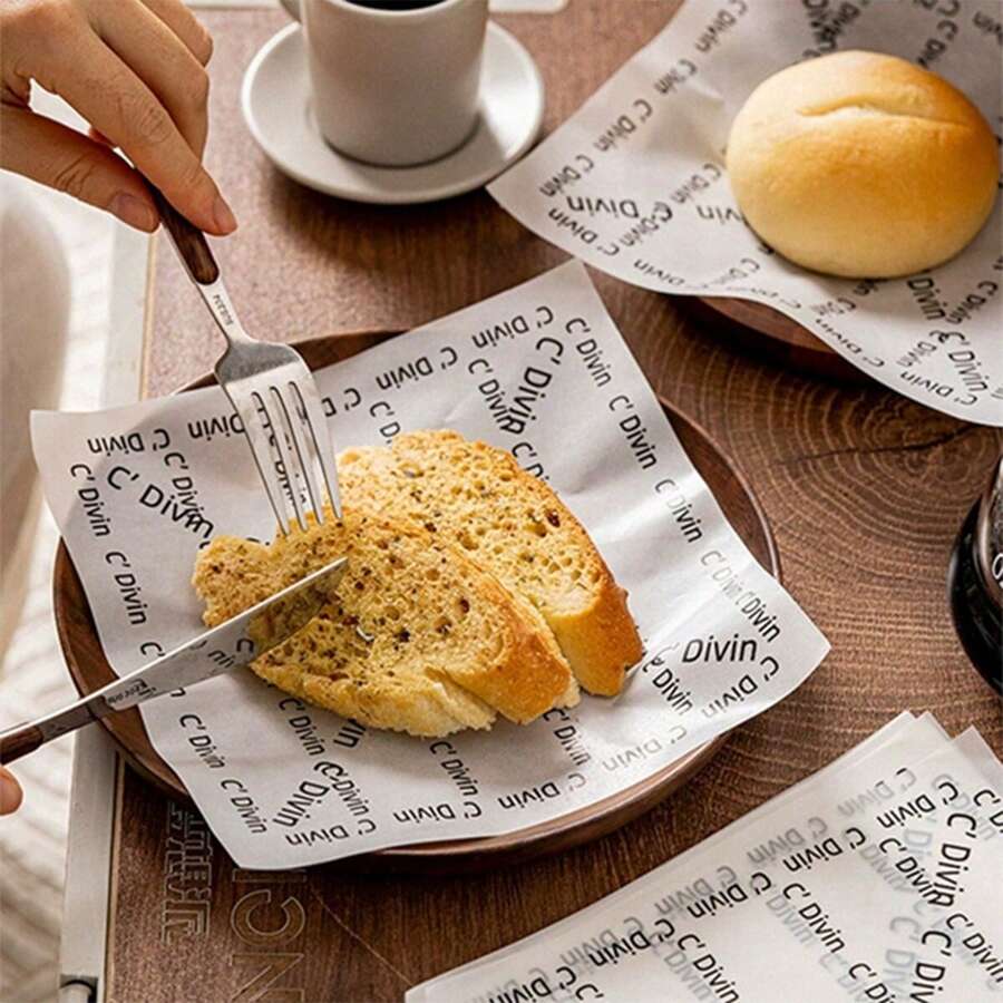 20 Sheets Grid Greaseproof Papers With Letter Print, Oil-Proof Food ...