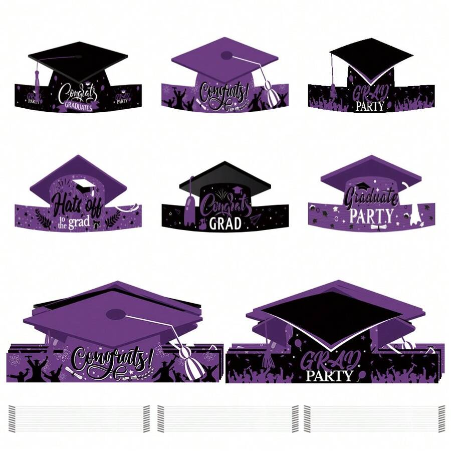 12PCS Graduation Paper Caps, Congrats Grad Paper Caps For Graduation ...