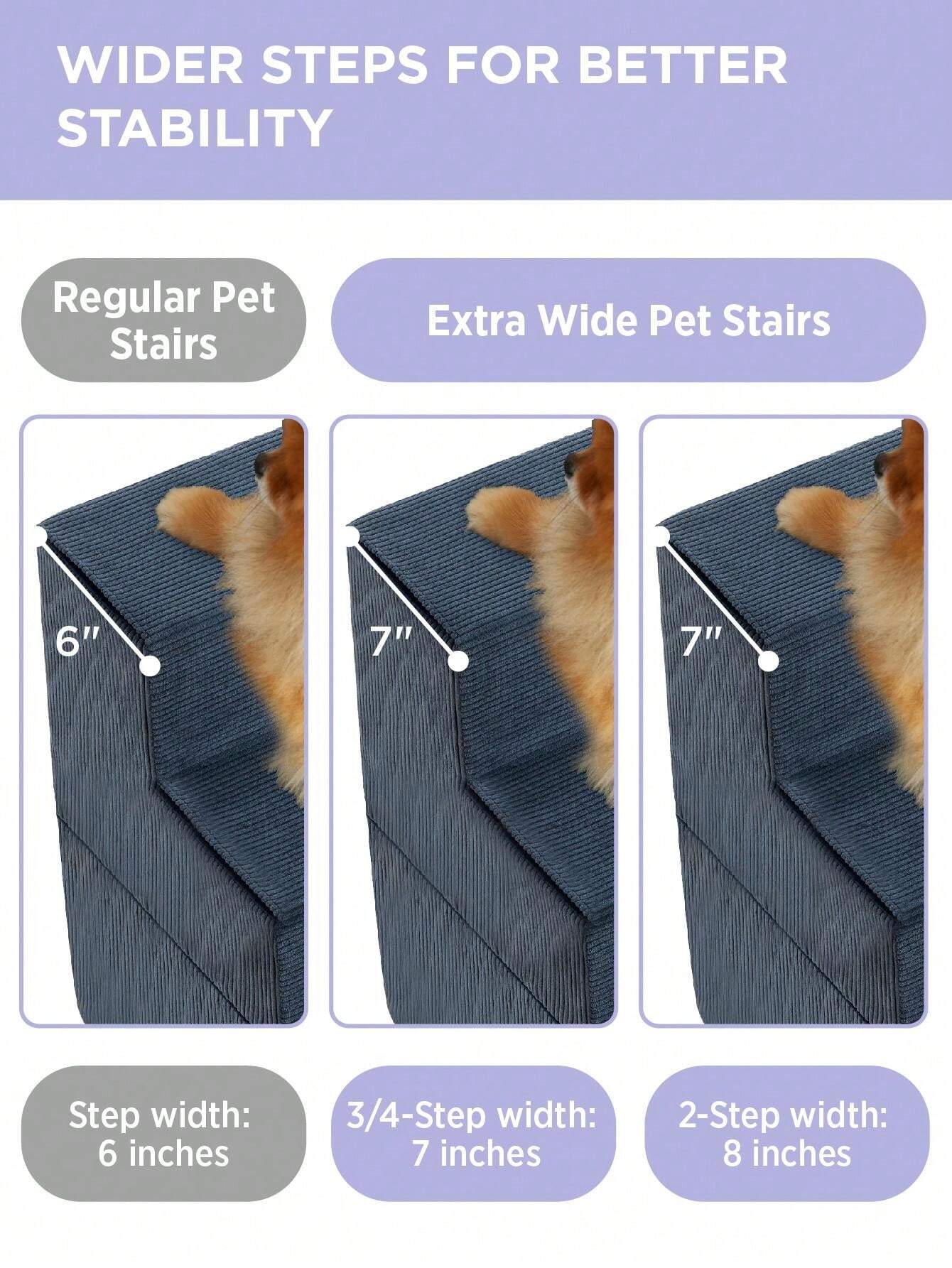 Bedsure Lesure Dog Stairs For High Beds And Couch - Extra Wide Pet ...