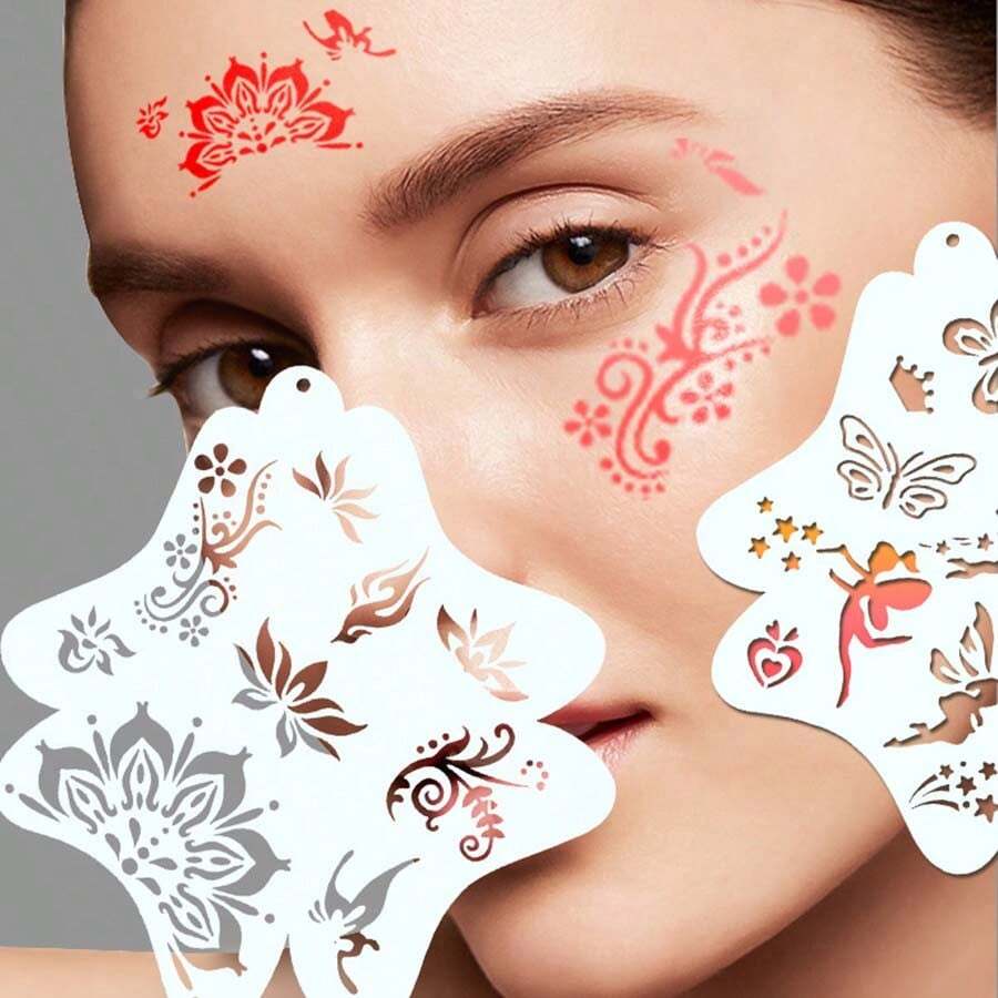 Multiple Styles Stage Makeup Face Practicing Template With Hollow Out ...