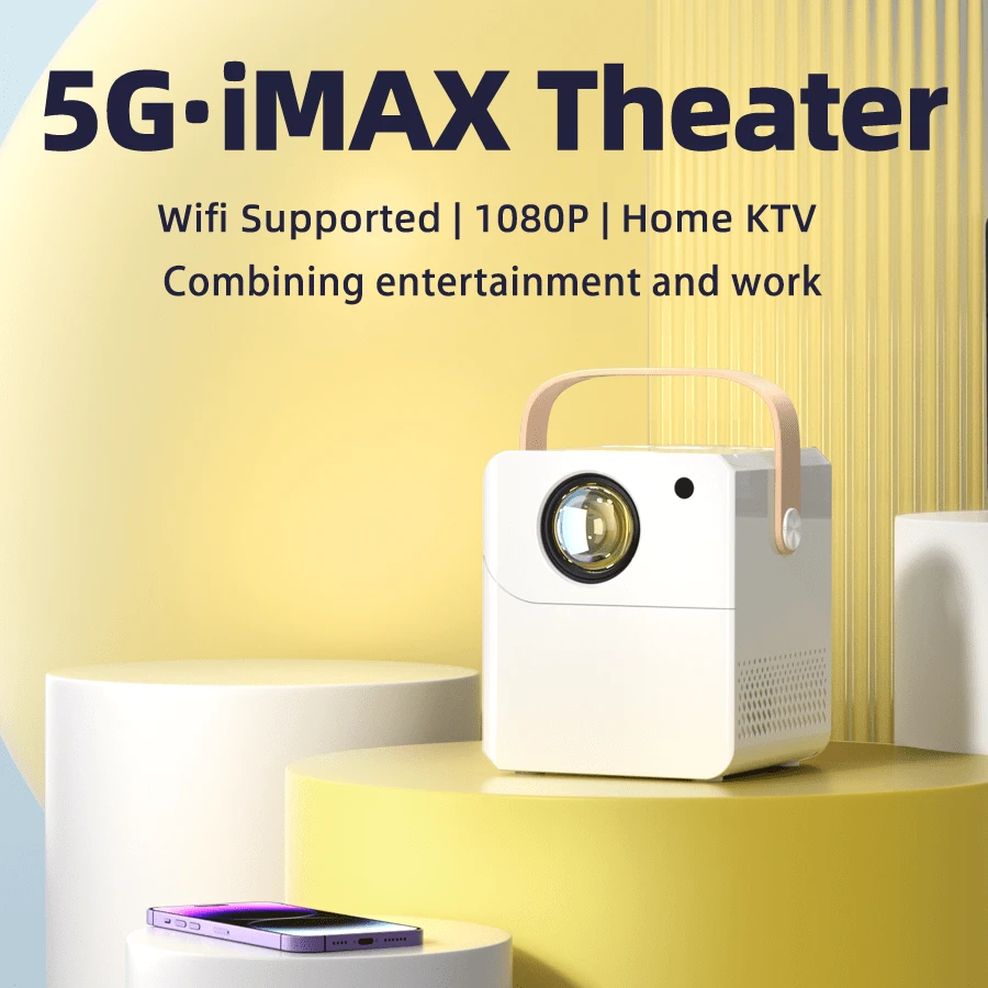 Projecteur Ultra HD pour le bureau ou la maison, connexion WiFi double ...