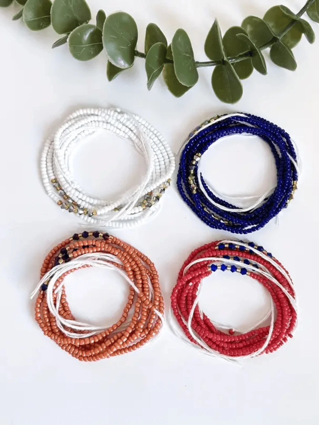Bohemian Handmade Braided Beaded Waist Chain Set (4pcs), Fashionable ...