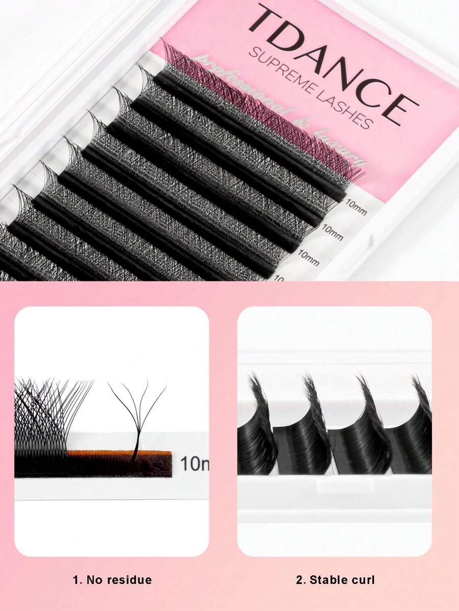 TDANCE Extensiones de pestañas en forma de W 4D con 12 filas de abanicos en mix de 8-15mm de ...