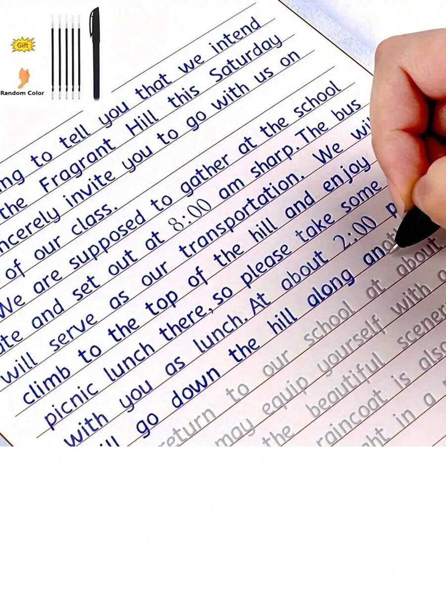 Italic 3D Groove Handwriting Practice Notebook, English Alphabet & Word ...
