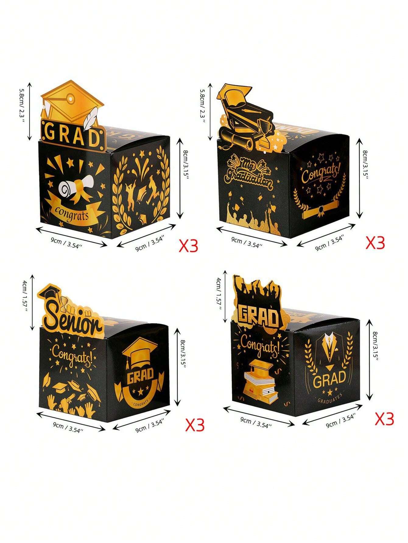 12pcs Graduation Party Candy Box/Bakery Packaging Box/Bachelor Gown ...