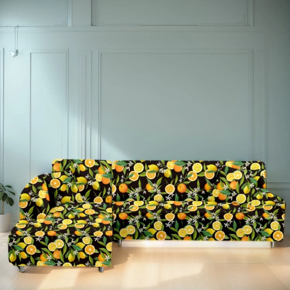 L Shape Sofa Covers Stretch Slipcover For 3+3 Seater Sofa L Shape ...