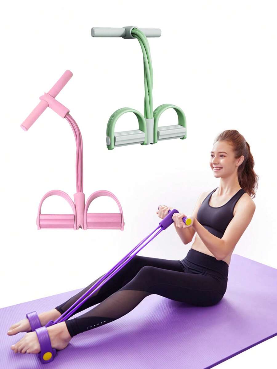 4-Tube Elastic Yoga Pedal Pull Rope - Fitness Equipment For Stretching ...