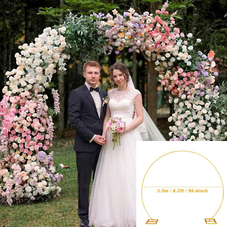 1pc Metal Balloon Arch Frame 8.2ft (2.5m) Half-Circle Wedding Backdrop ...