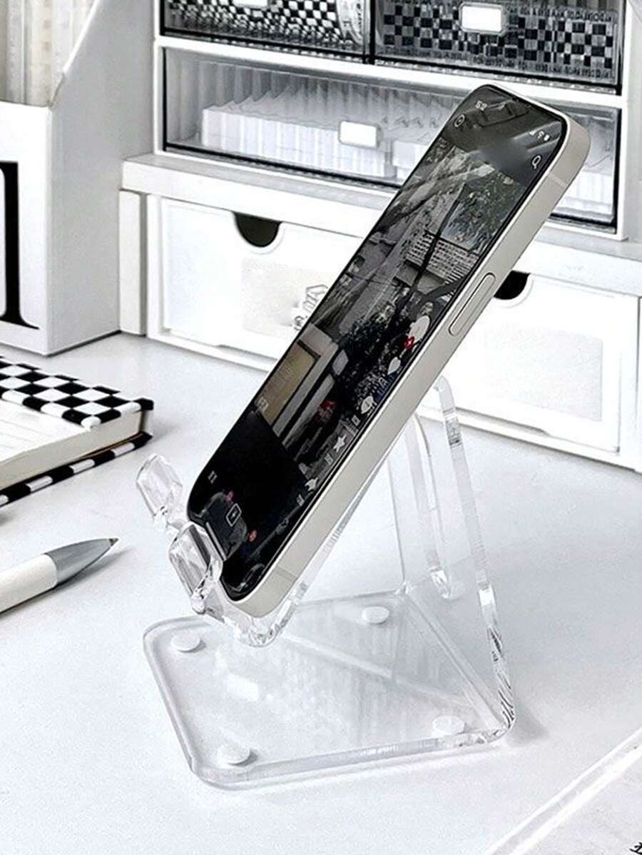 1pc Acrylic Transparent Slouchy Phone Holder Simple Style Creative ...