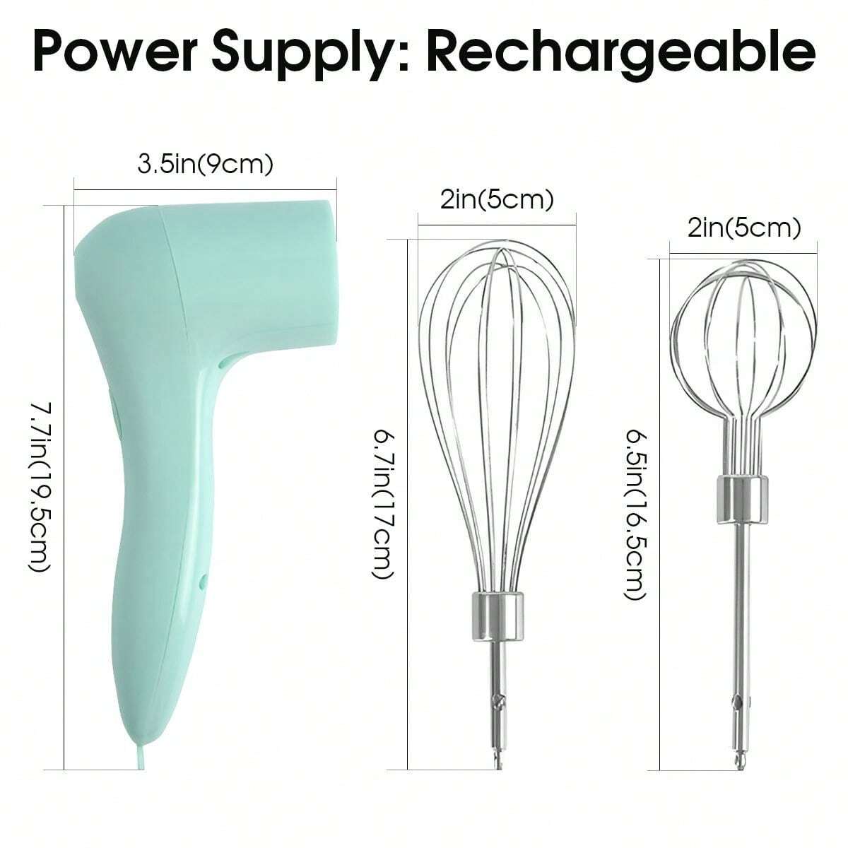 Cordless Electric Hand Mixer - Rechargeable Handheld Egg Beater For ...