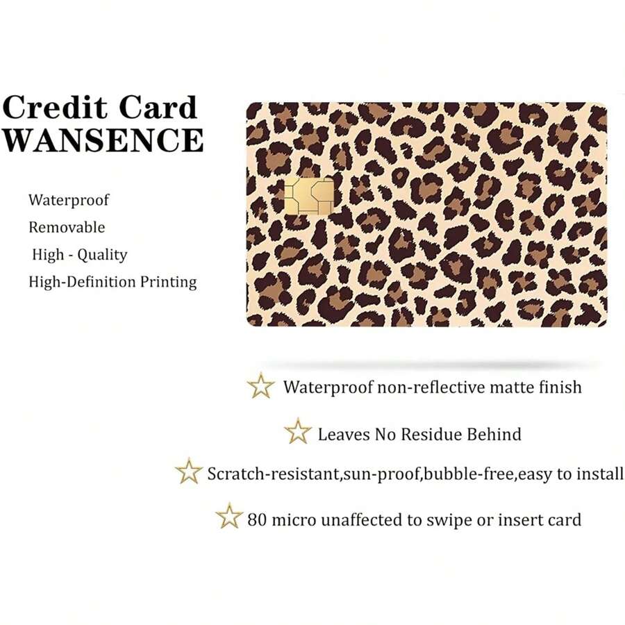 Leopard 4pcs Debit Card Skin Credit Card Skin For Transportation, Key ...