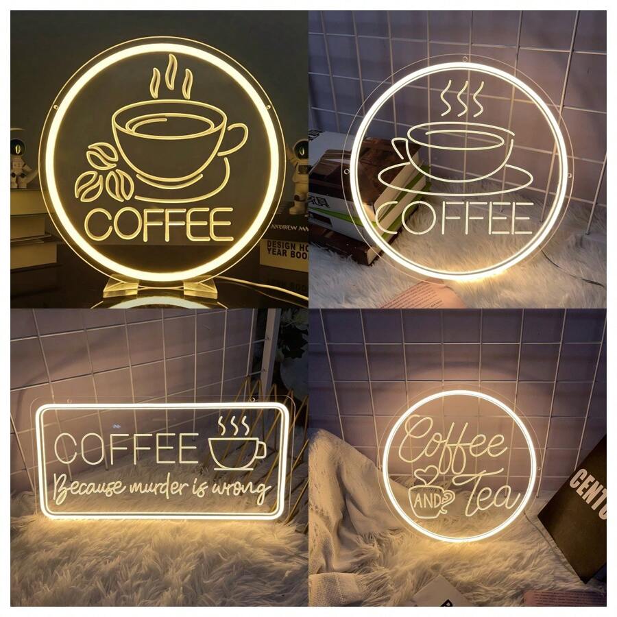 Neon LED Cafeteria Sign Wall Neon Signs Dimmable For Coffee Shop Coffee ...