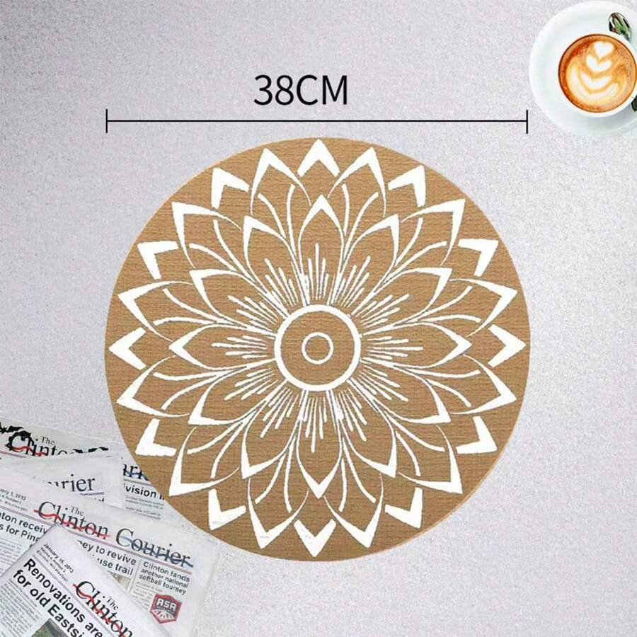 Round PVC Placemats Vintage Insulation Mats Nordic Palace Style With ...