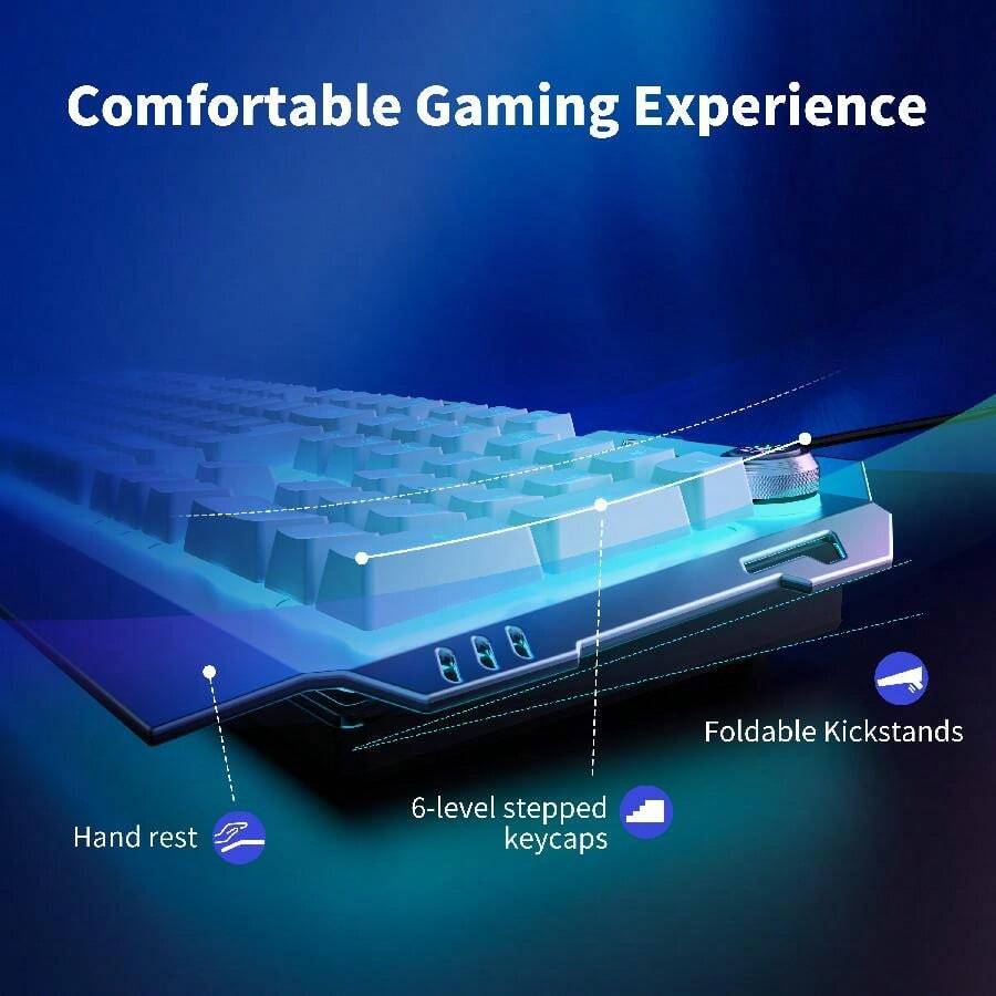 EWEADN GX810 Wired Keyboard, Mechanical Feel E-Sports Game Typing ...