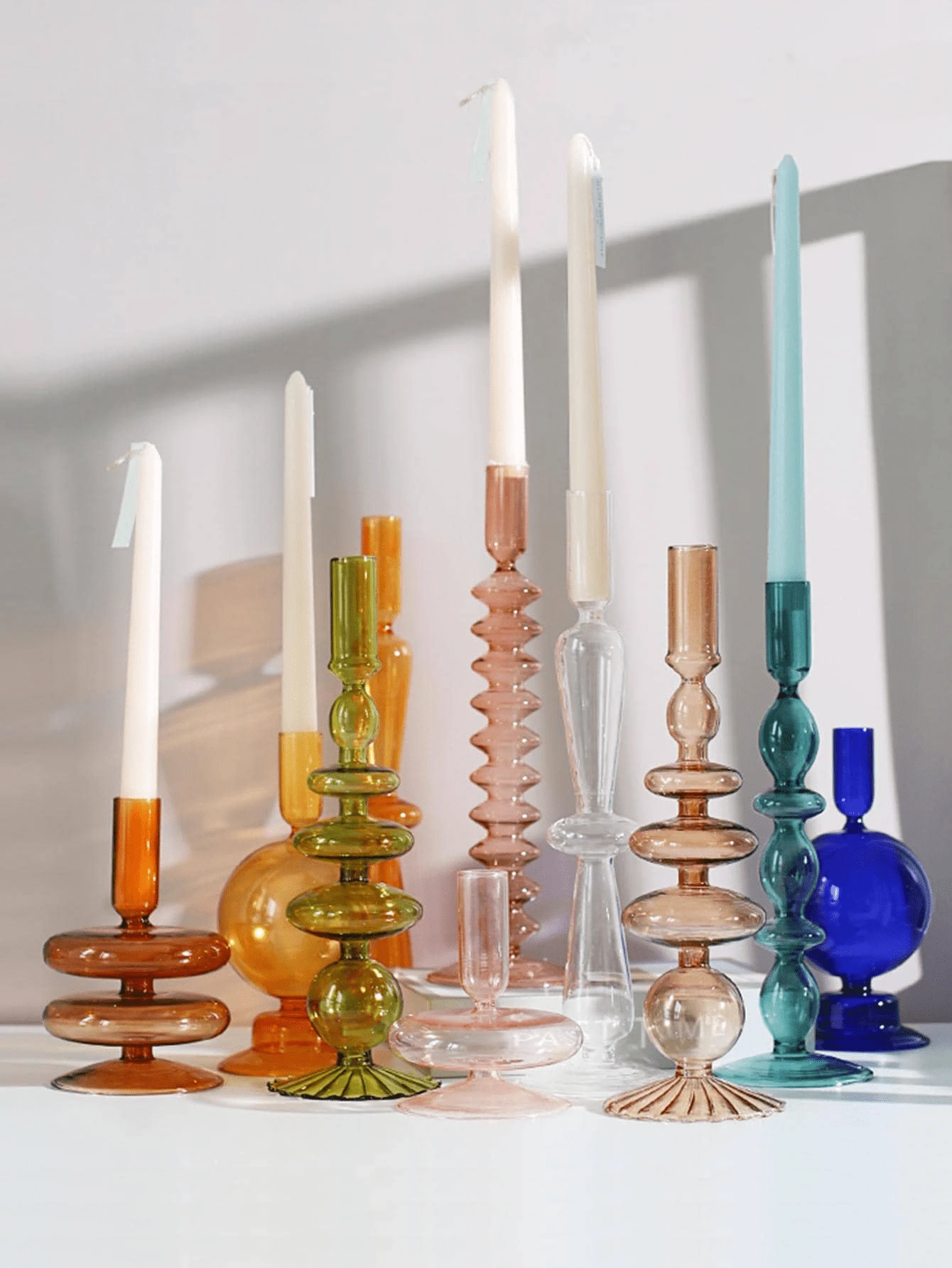 1PC Vintage Glass Candle Holders Room Home Decor Living Romantic ...