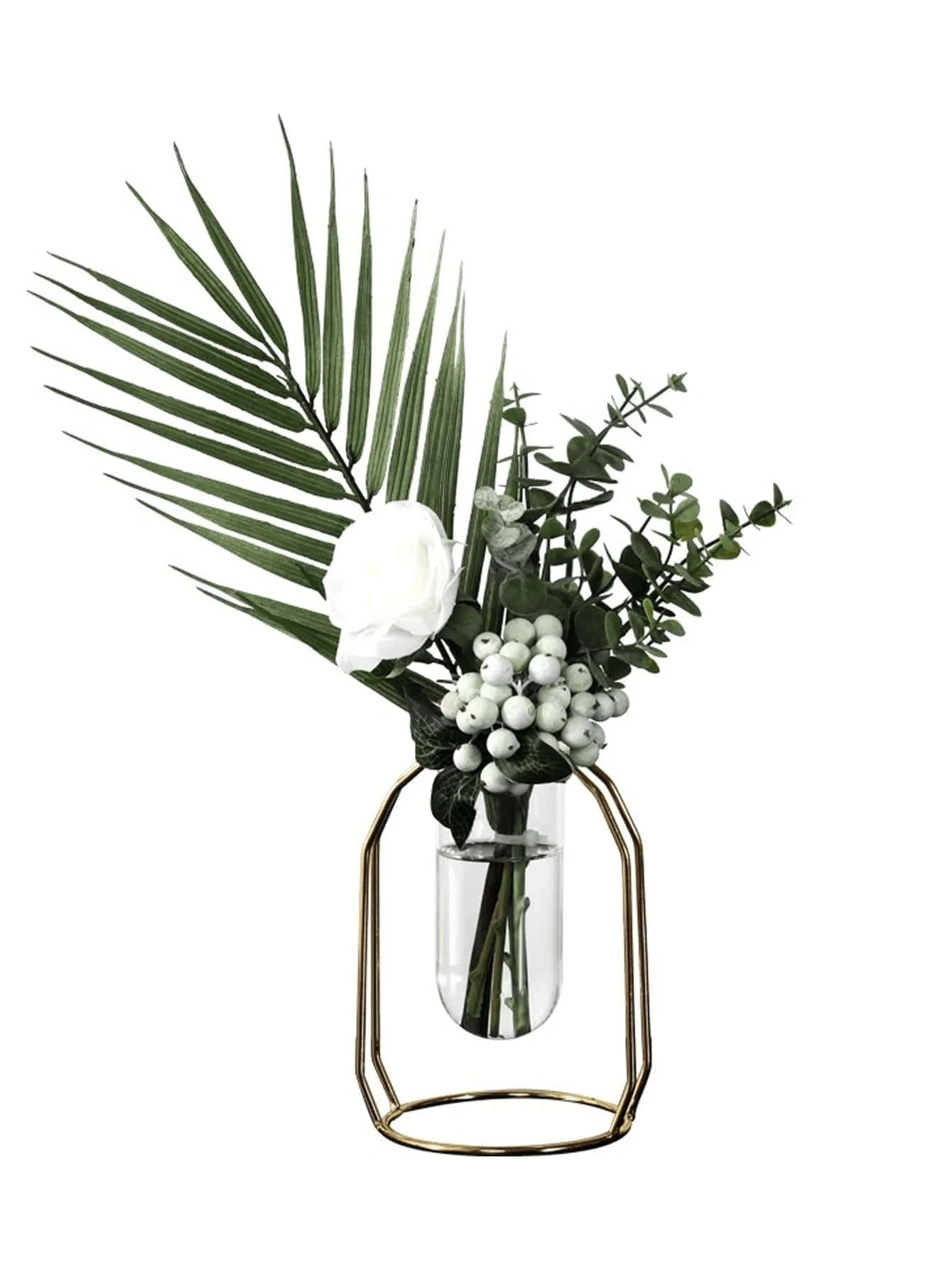 Nordic Minimalist Iron Glass Flower Stand With Plating For Hydroponic ...