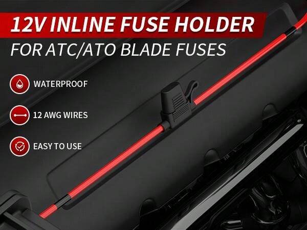 10PCS 12 Gauge Inline Fuse Holder 12V, ATO/ATC In Line Fuse Holder 12 ...