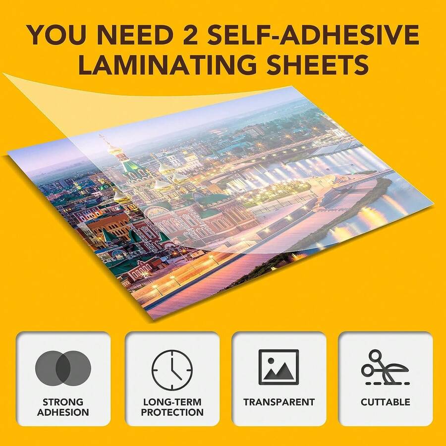 20 Sheets Self-Adhesive Laminating Sheets, 4.1*5.8 Inches 2.9*4.1 ...