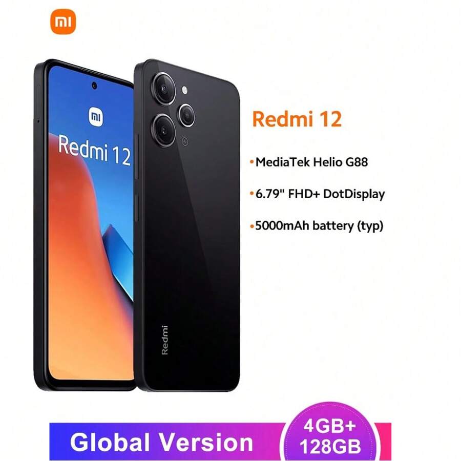 Xiaomi Redmi 12, 4+128GB, MediaTek Helio G88, 6.79" 90Hz FHD+ Display ...