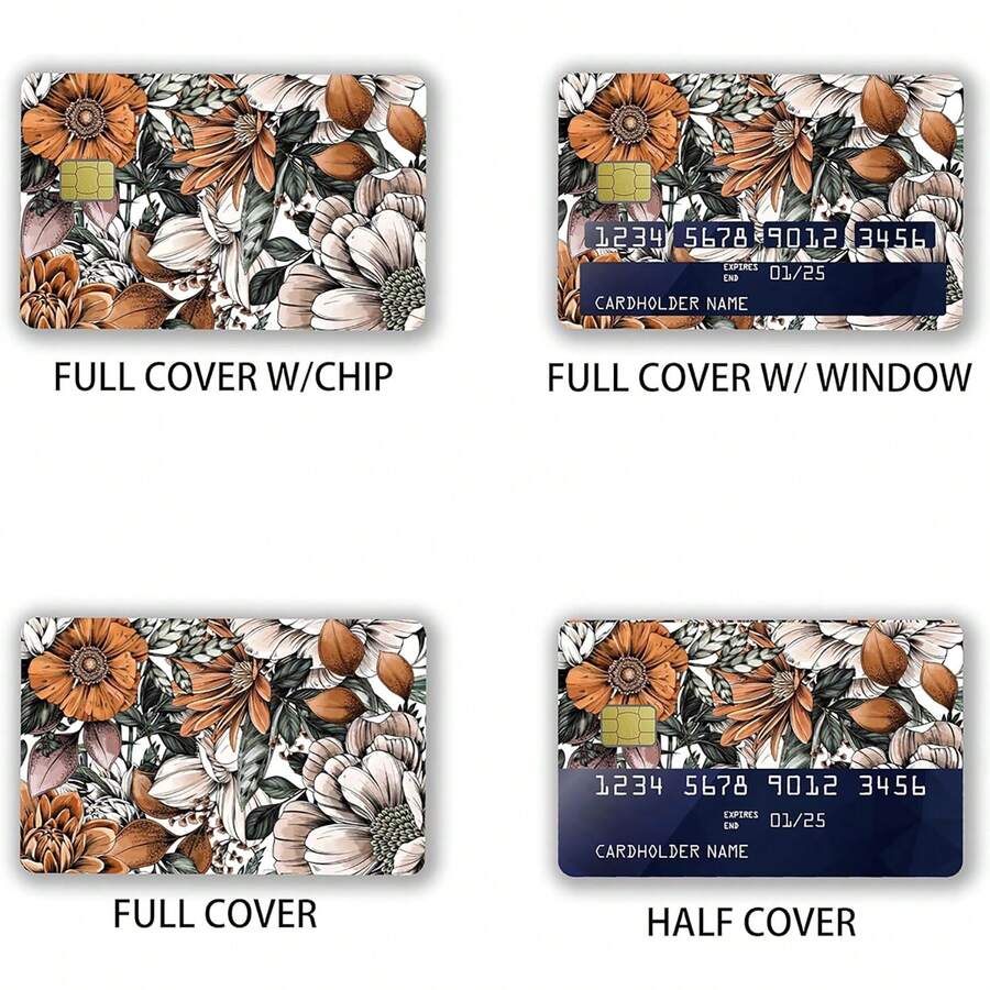 Art Flower Small Chip Credit Card Stickers Slim Waterproof Anti ...