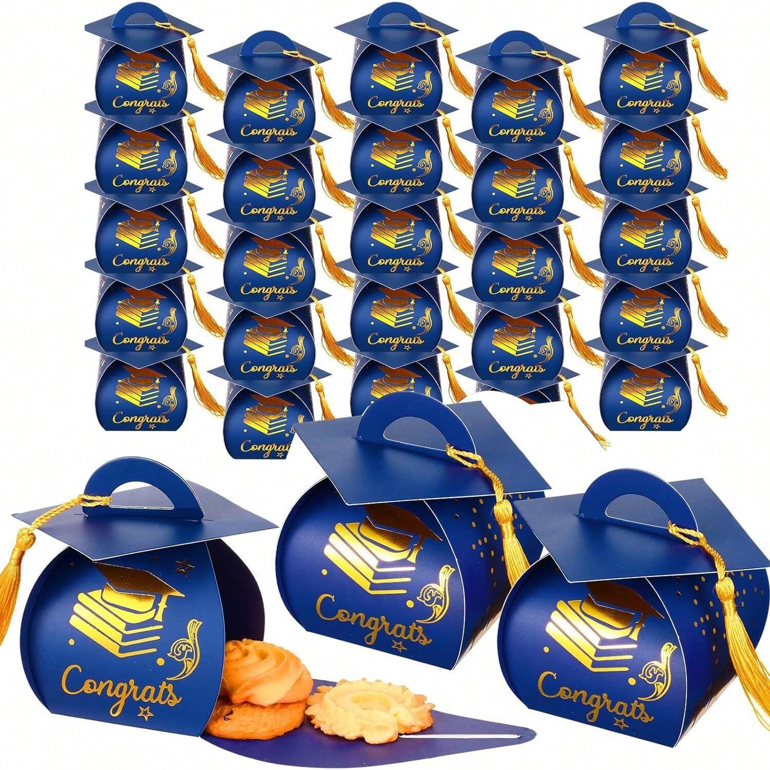 25pcs Graduation Cap Gift Box Graduation Party Favors Graduation Candy ...