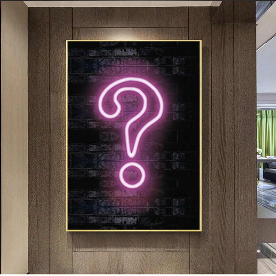 Right And Wrong Literary Symbols Exclamation Mark Question Mark, Neon ...