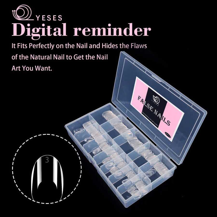 500pcs Crop French Style Shallow Sticking Half Frosted Artificial Nail ...