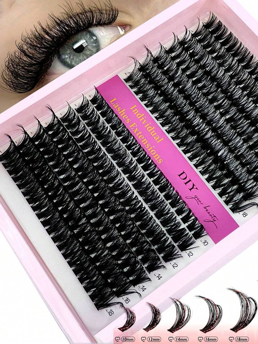 280 Bundles/14 Rows 60+80pcs 0.07mm Siberian Mink Eyelashes Individual ...