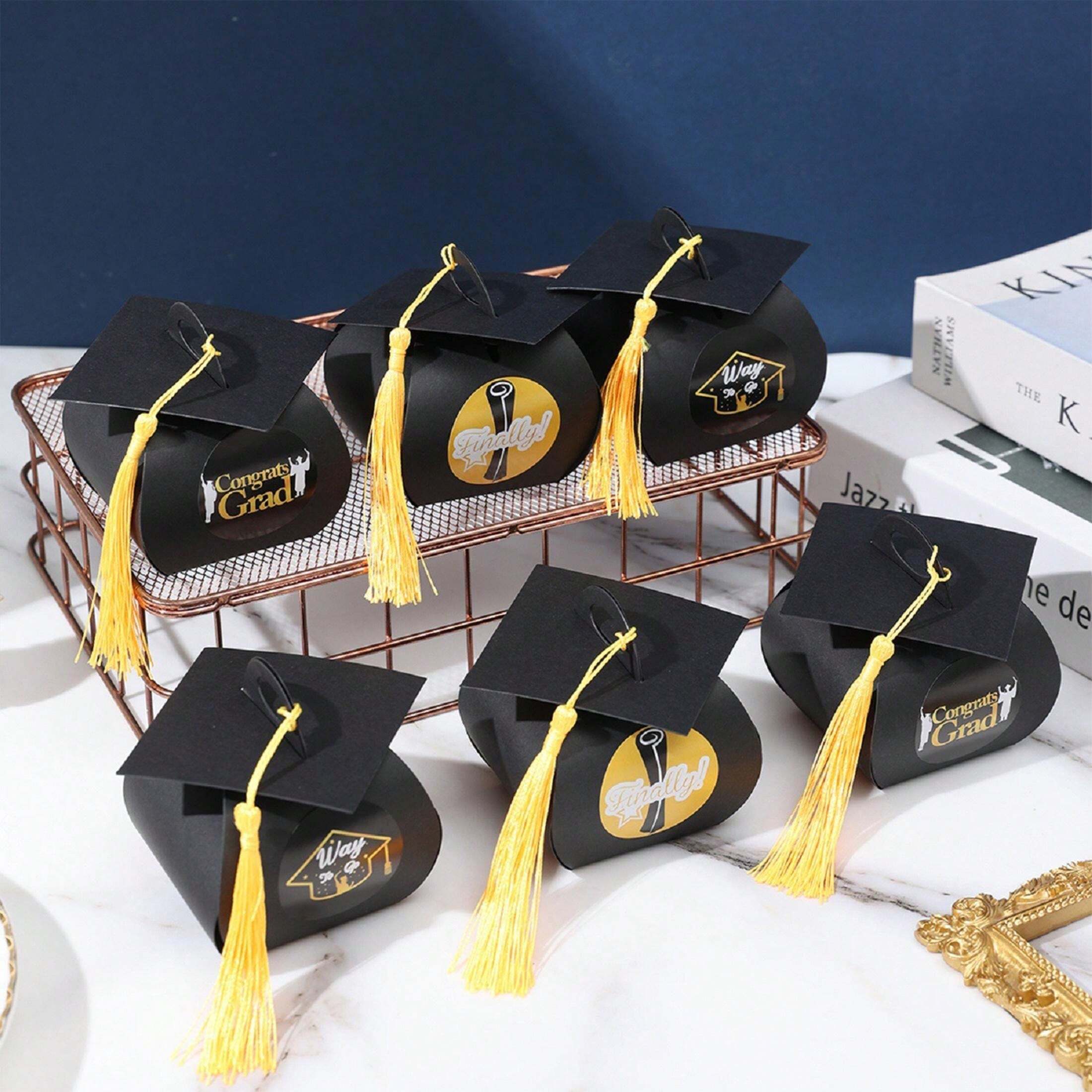 50 Pcs Graduation Cap Gift Box Graduation Party Favors Graduation Candy ...