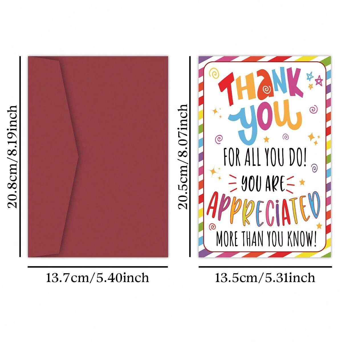 1pc Funny Appreciation Card, Creative Thank You Teacher Text Pattern ...