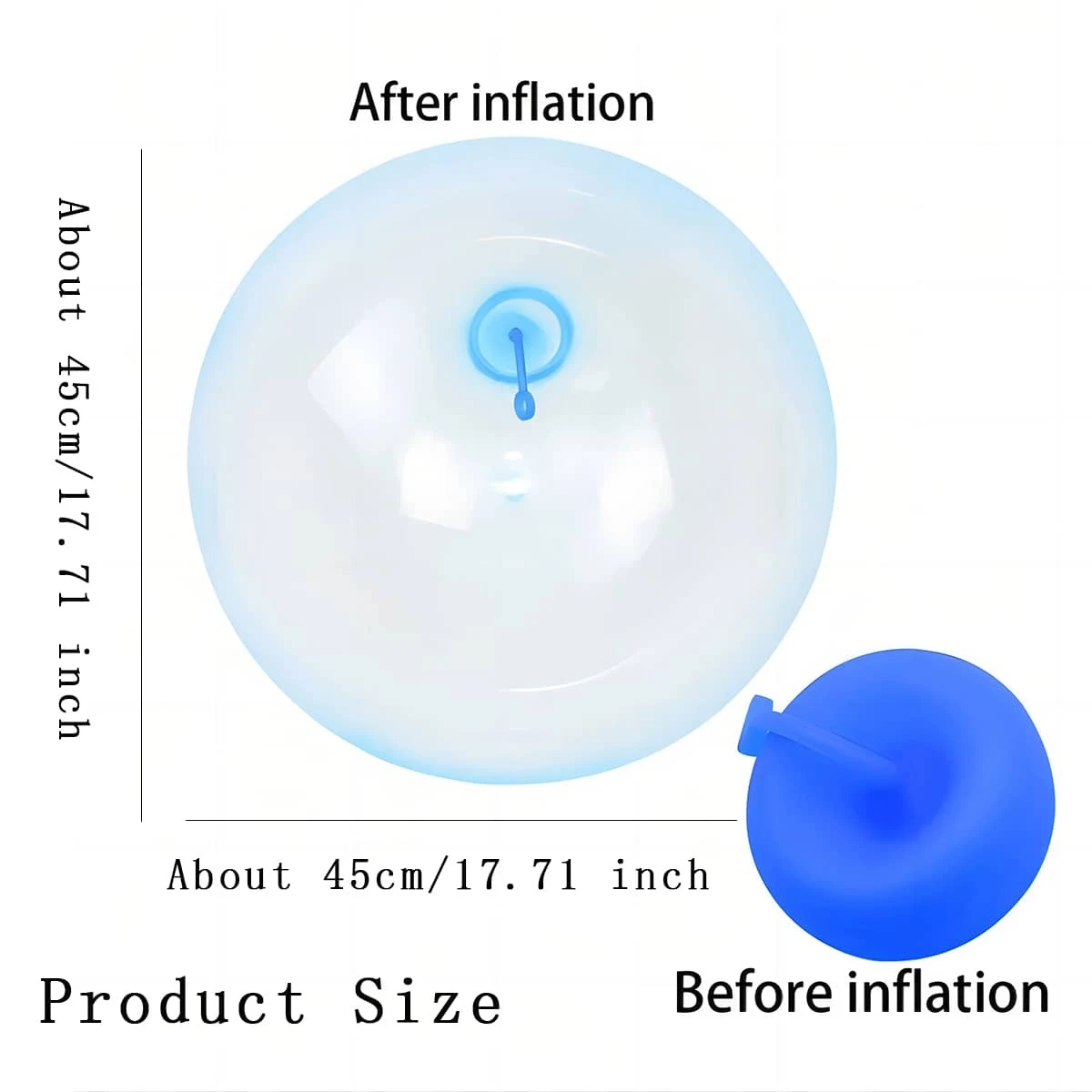 1pc Transparent Inflatable Bounce Ball, Beach Ball, Water-Filled ...