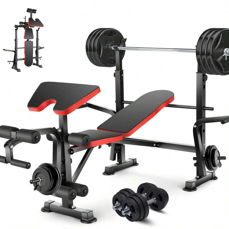 Mauccau Professional 6 In 1 Workout Bench Set With Squat Rack, Adjustable & Foldable Weight ...