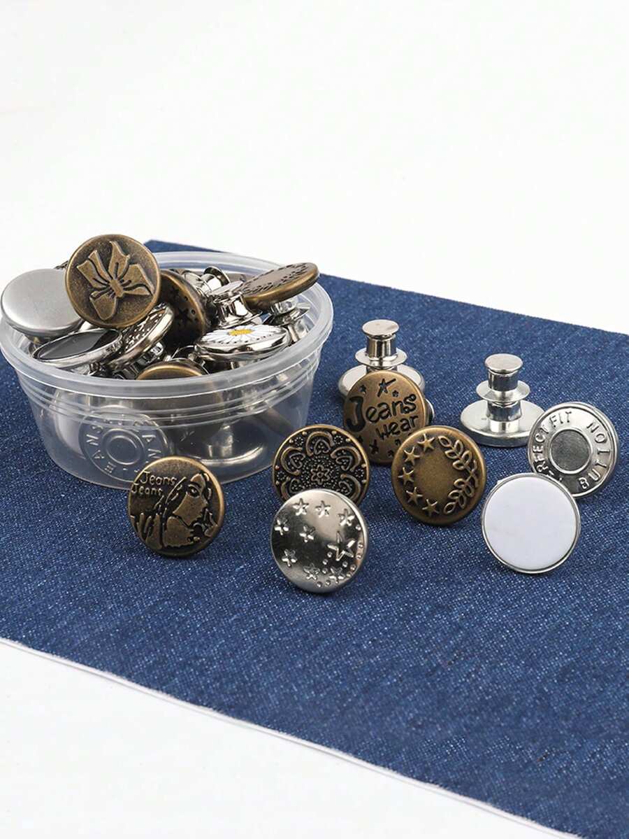 5pcs- Adjustable Jeans Buckle Seamless Pants Waist Clothes Button Nail ...