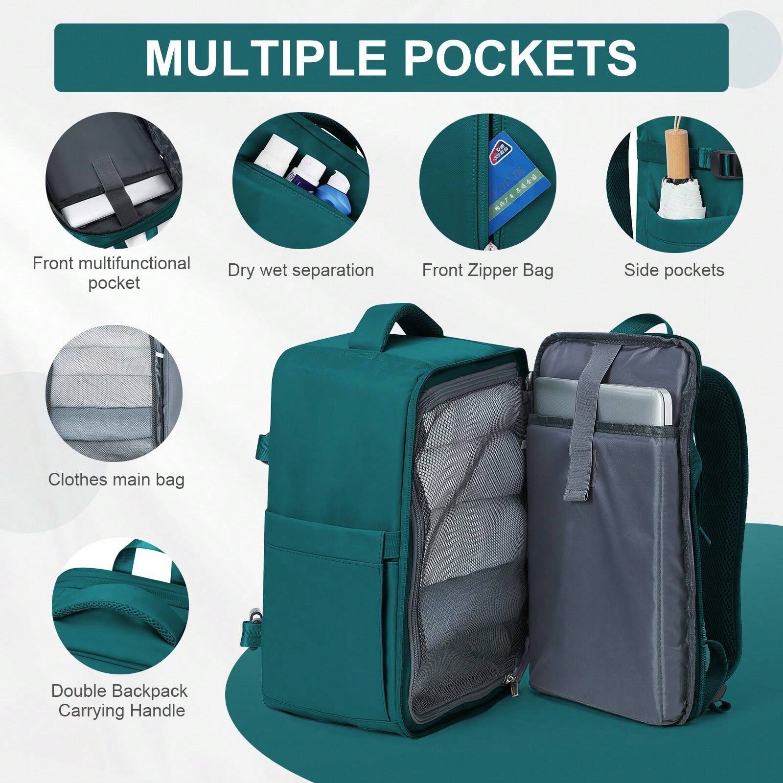 Lightweight Large Capacity Water-Resistance Nylon Fabric Carry On ...