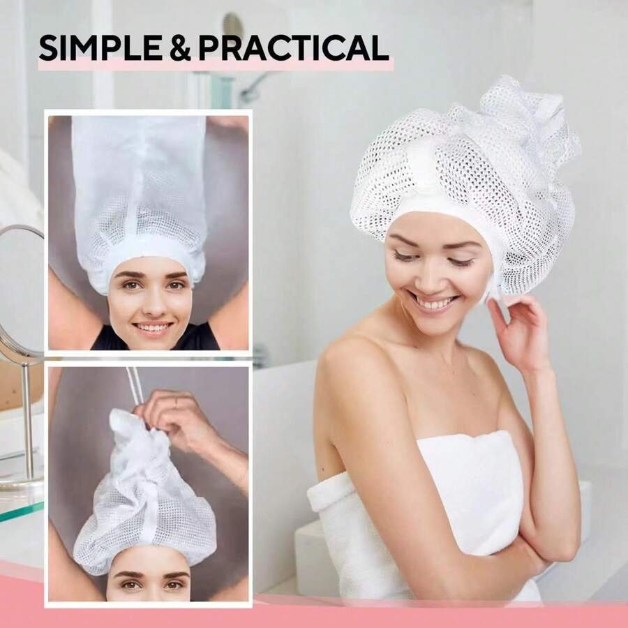 1pc Net Plopping Cap For Drying Curly Hair, Adjustable Hair Plopping ...
