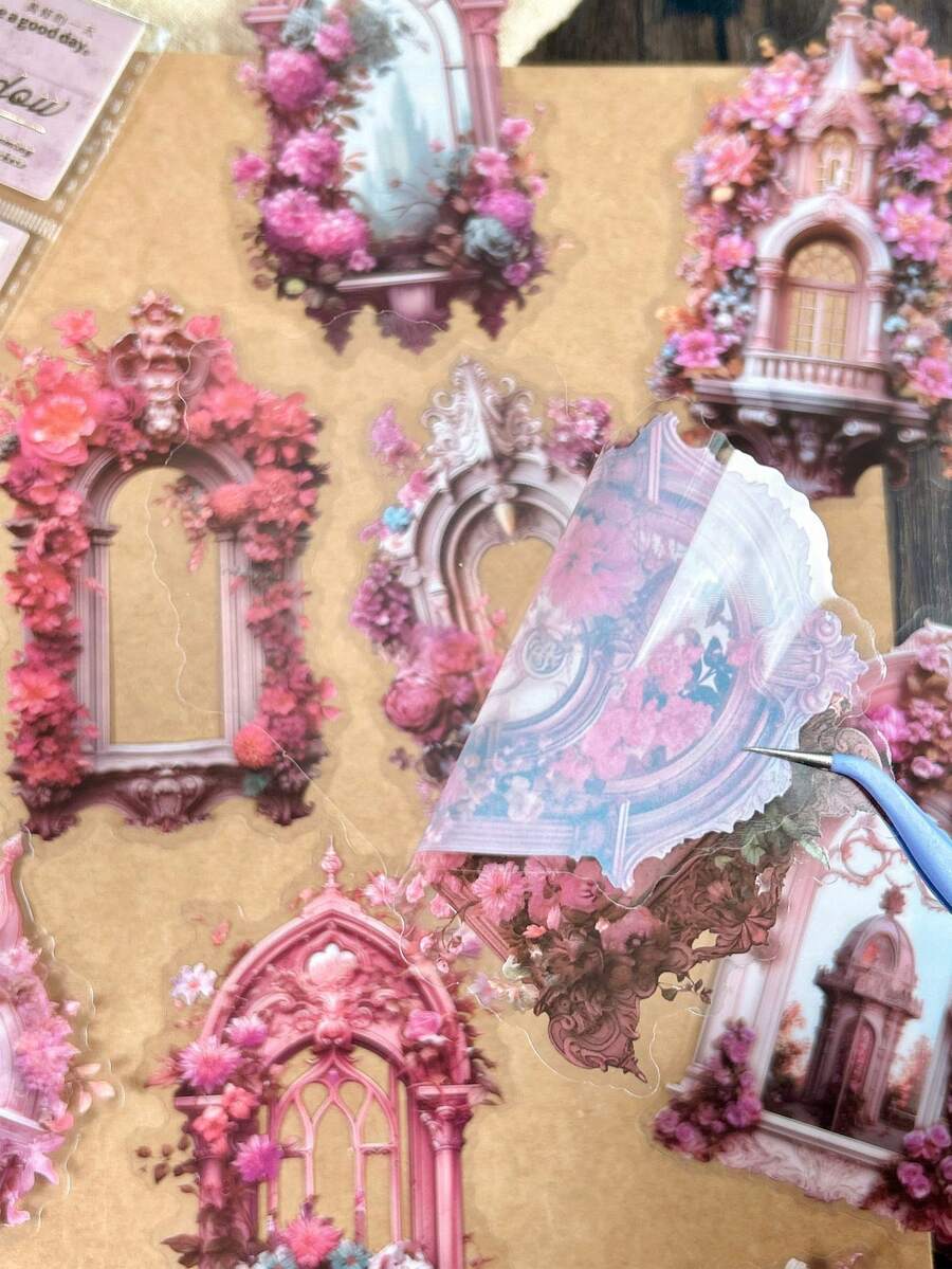 10 Sheets/Pack Vintage Stained Glass Sunset Inspiration Journaling ...