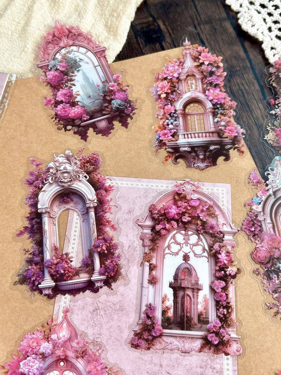 10 Sheets/Pack Vintage Stained Glass Sunset Inspiration Journaling ...