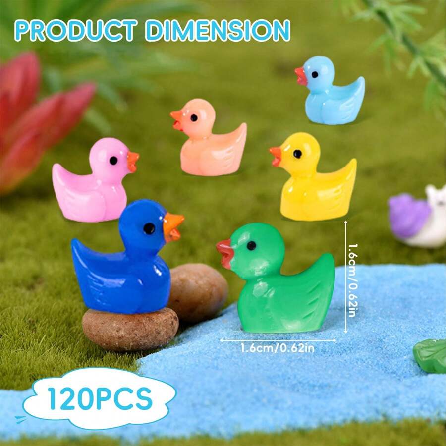 120PCS, Colorful Little Duck Resin Little Duck Crafts, Simulation Diy ...