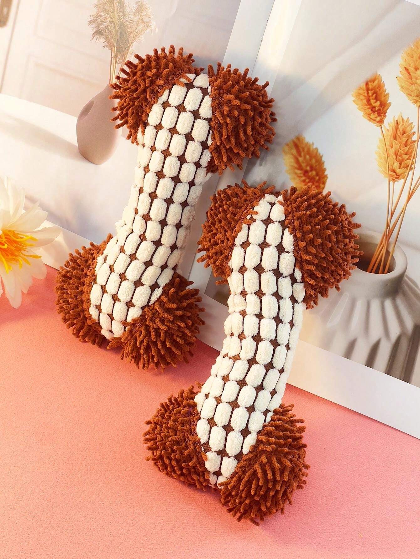1pc Corn-Kernel-Shaped Bone Plush Pet Toy, Squeaky Toy For Pet Chewing ...
