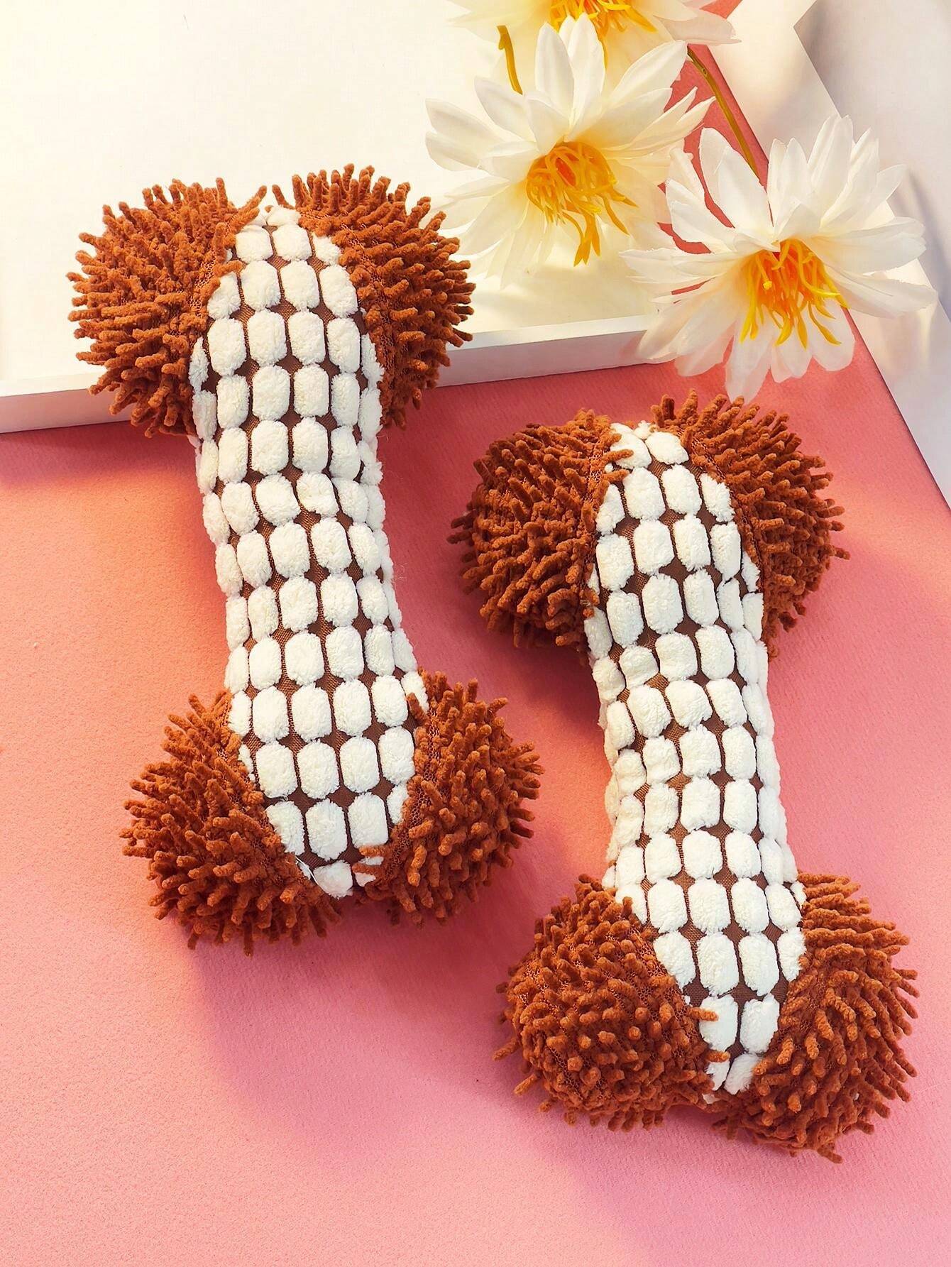 1pc Corn-Kernel-Shaped Bone Plush Pet Toy, Squeaky Toy For Pet Chewing ...