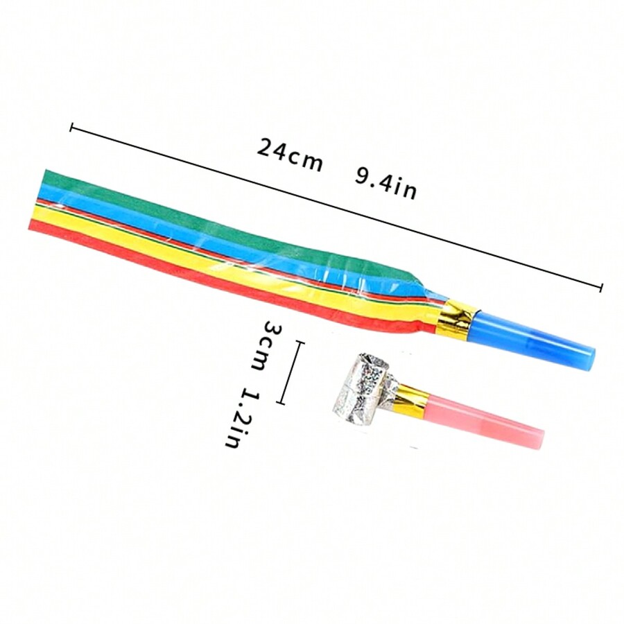 12pcs Party Air Blaster Noise Maker, Cheer Whistle, Colorful Birthday ...