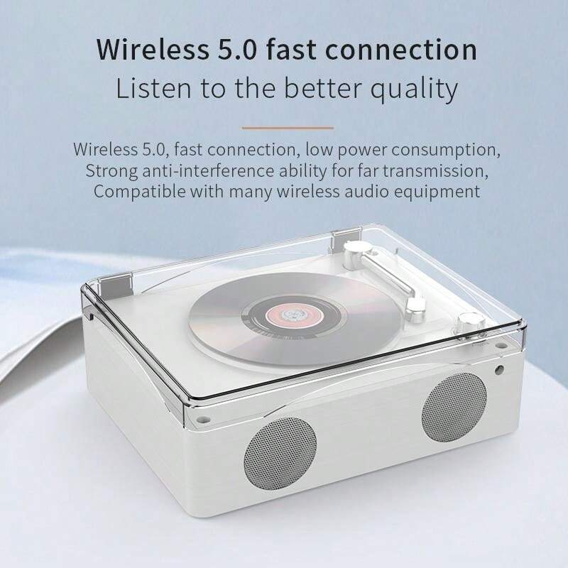 Wireless Vintage White CD Player - 2500mAH Rechargeable Portable CD ...