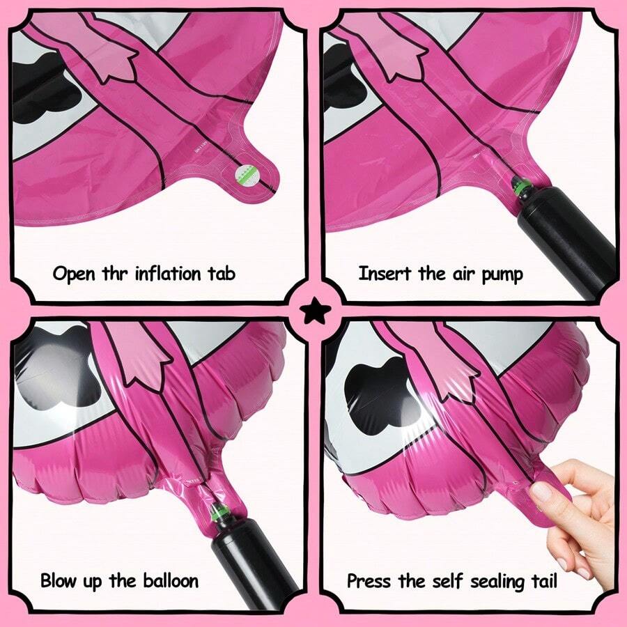 3pcs Cow Balloon Set, Including Cow Balloon, Cowgirl Boot Balloon And ...