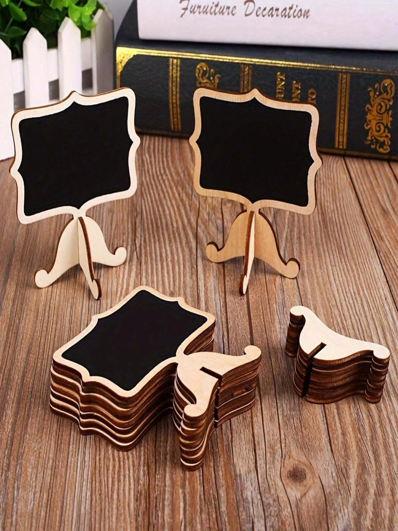 Conjunto de 10 mini letreros de pizarra de madera para fiestas con ...