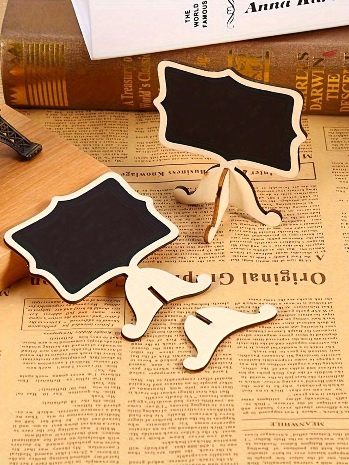 Conjunto de 10 mini letreros de pizarra de madera para fiestas con ...