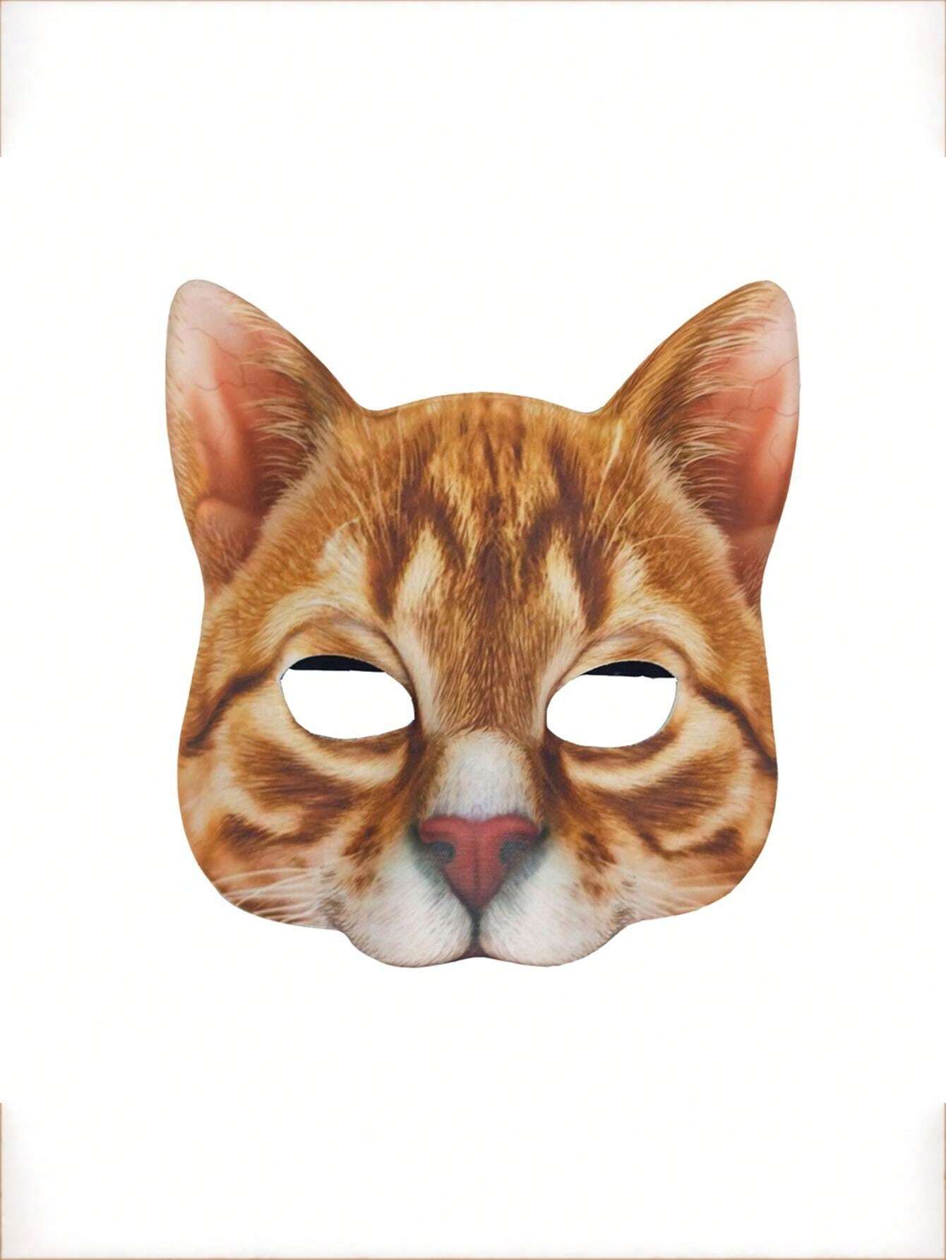 1pc Party Performing Masquerade Ball Digital Print Animal Cat Mask ...