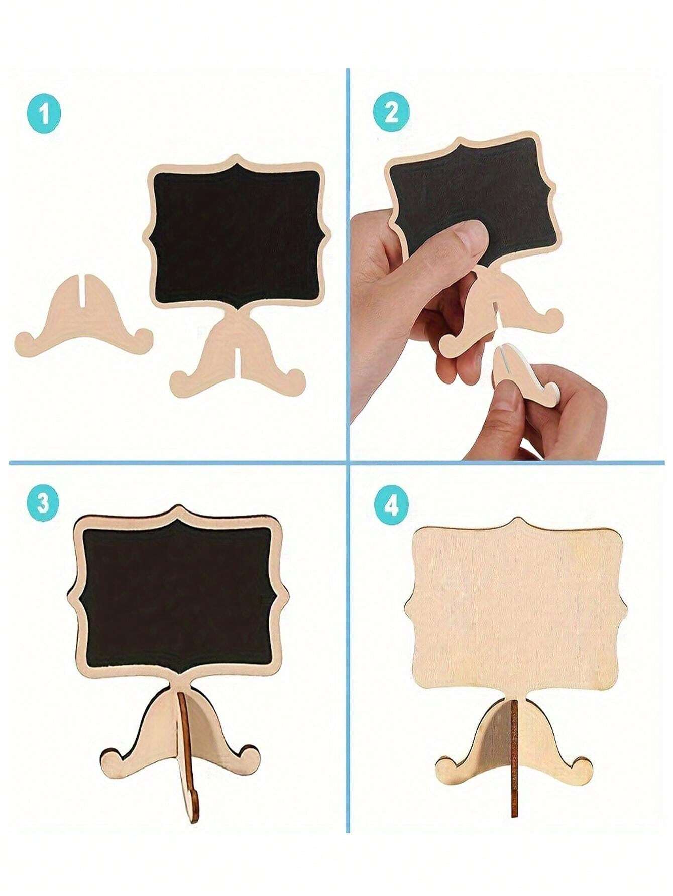 Conjunto de 10 mini letreros de pizarra de madera para fiestas con ...