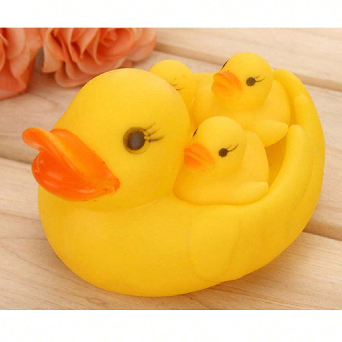 1 pieza Pato madre con tres patitos pato de baño, adorno de pato ...