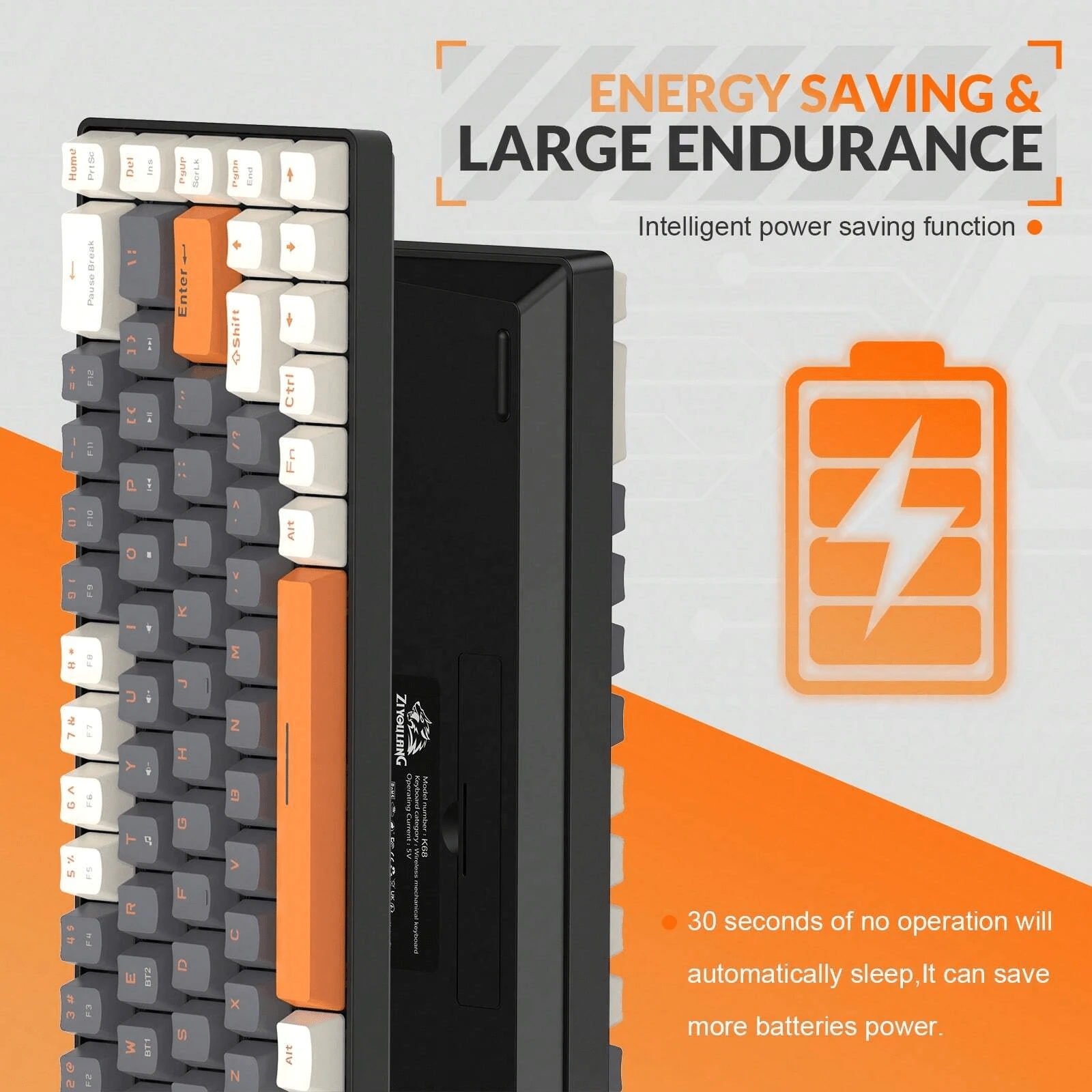 MAGIC-REFINER MAGIC-REFINER RK68 Wireless Mechanical Keyboard, 60% ...