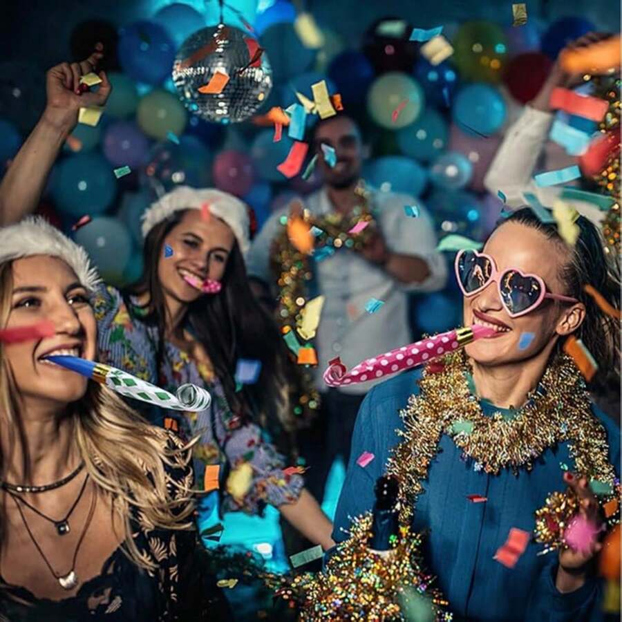 12pcs Party Air Blaster Noise Maker, Cheer Whistle, Colorful Birthday ...